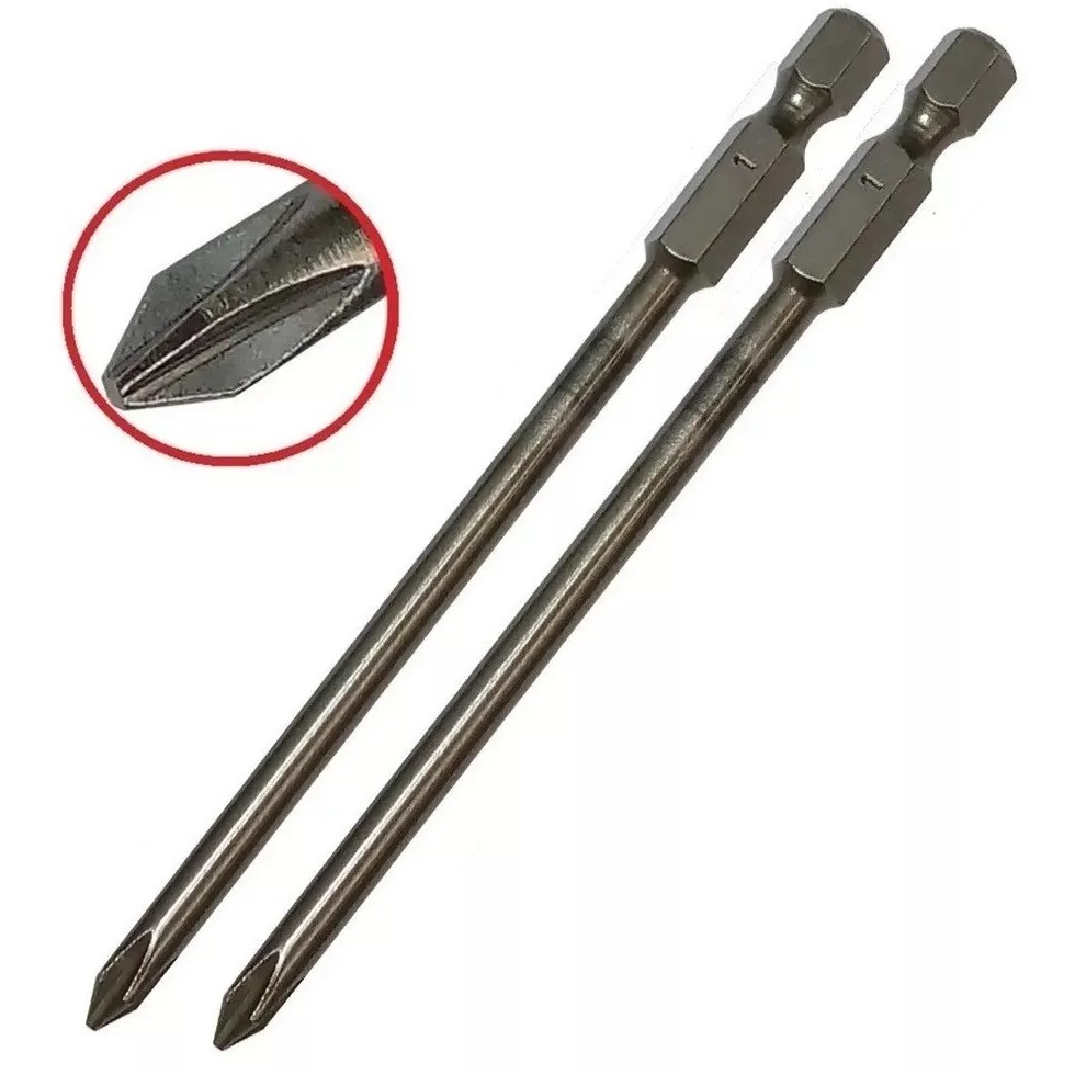 Ponteiras Bits Phillips Para Parafusadeiras Ph1 100mm Longos | Shopee ...