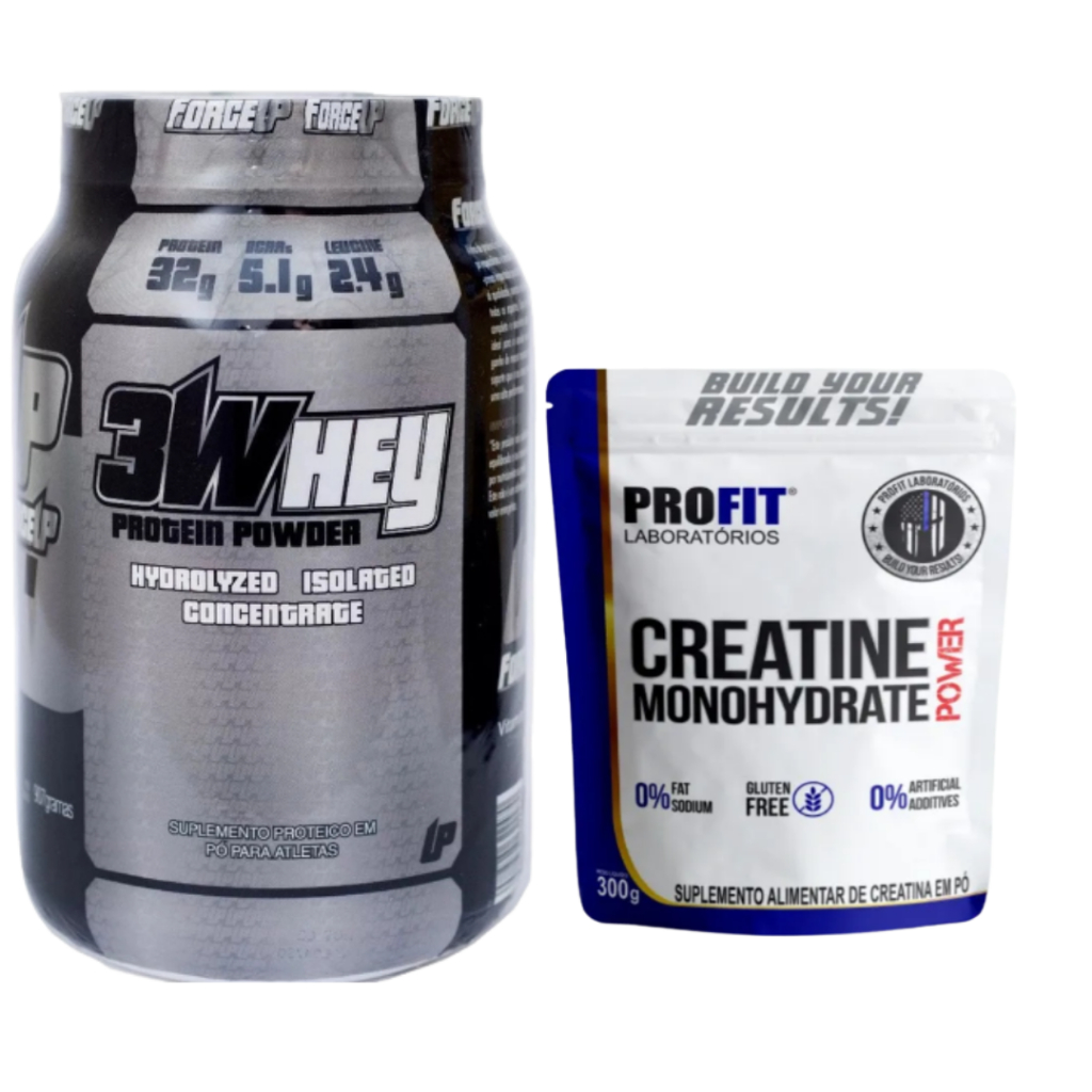 Whey Protein Force Up 907g Creatina Monohidratada 300g | Shopee Brasil
