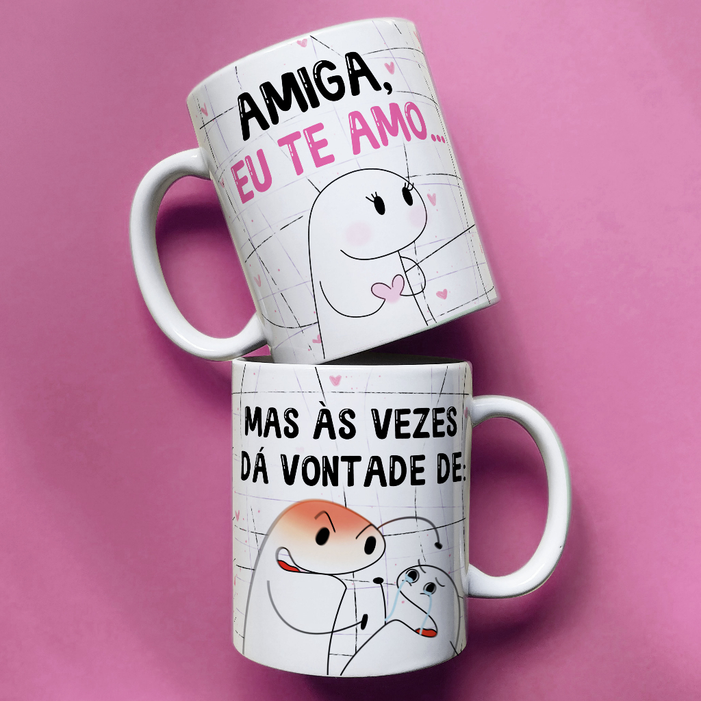 Caneca Amigas Flork Engraçadas Presentes Melhores Amigas