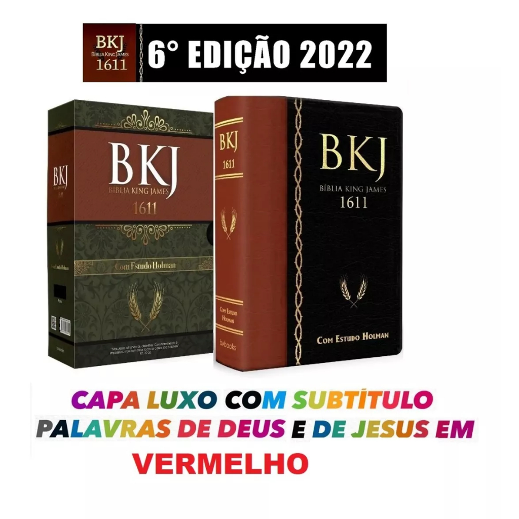 Bíblia de Estudos King James - BKJ 1611 Holman - Luxo / Original ...