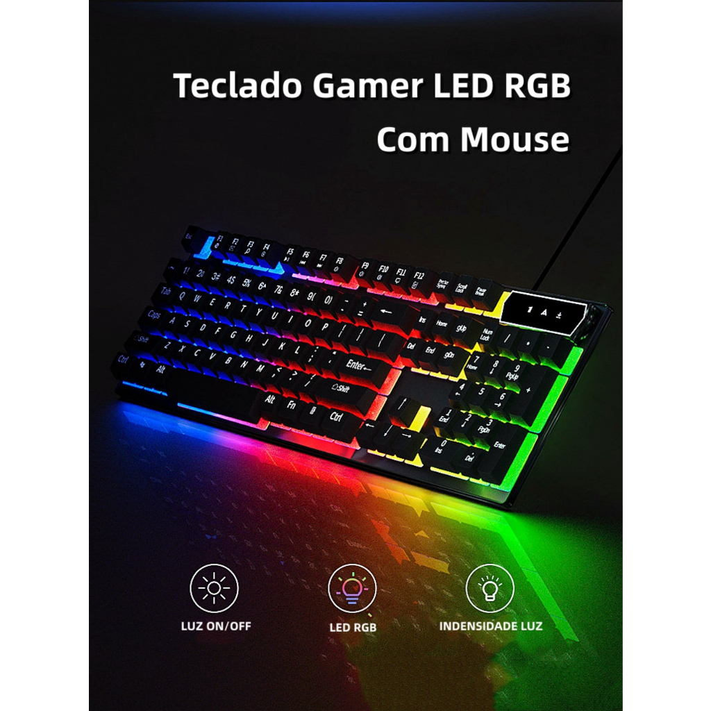 Teclado E Mouse Gamer Semi-mecânico Rgb - Ley-45 | Shopee Brasil