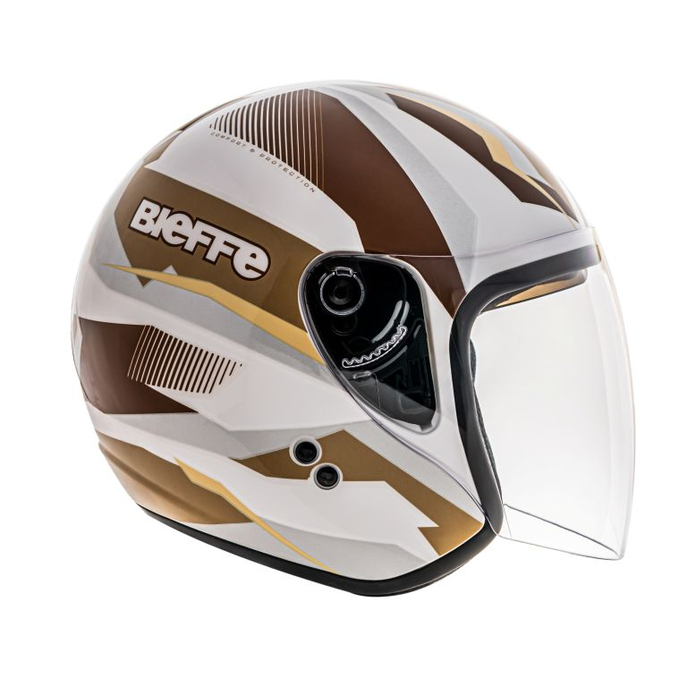 Capacete Bieffe Allegro Vtr Branco/Dourado | Shopee Brasil