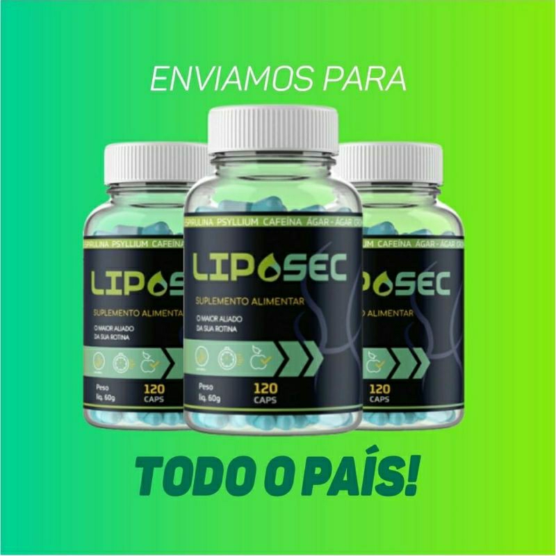 três unidades Liposec intestino preso emagrecedor redutor de medidas ...