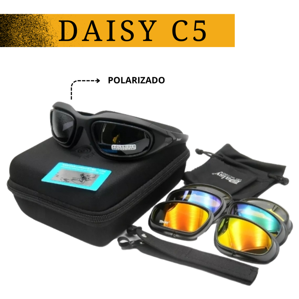 Oculos Daisy C5 Polarizado Sportivo Bike com 4 lentes | Shopee Brasil