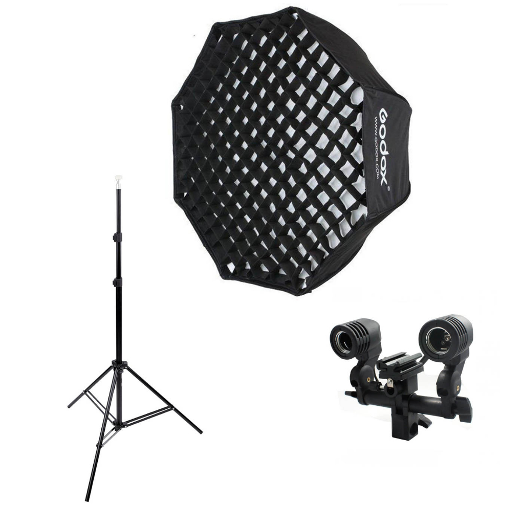 Softbox Godox 120cm com Grid Octabox Sombrinha Kit Luz Contínua e Flash ...