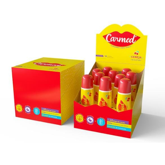 Box Carmed Cereja Caixa Display com 10 unidades Hidratante Labial Carmed | Shopee Brasil