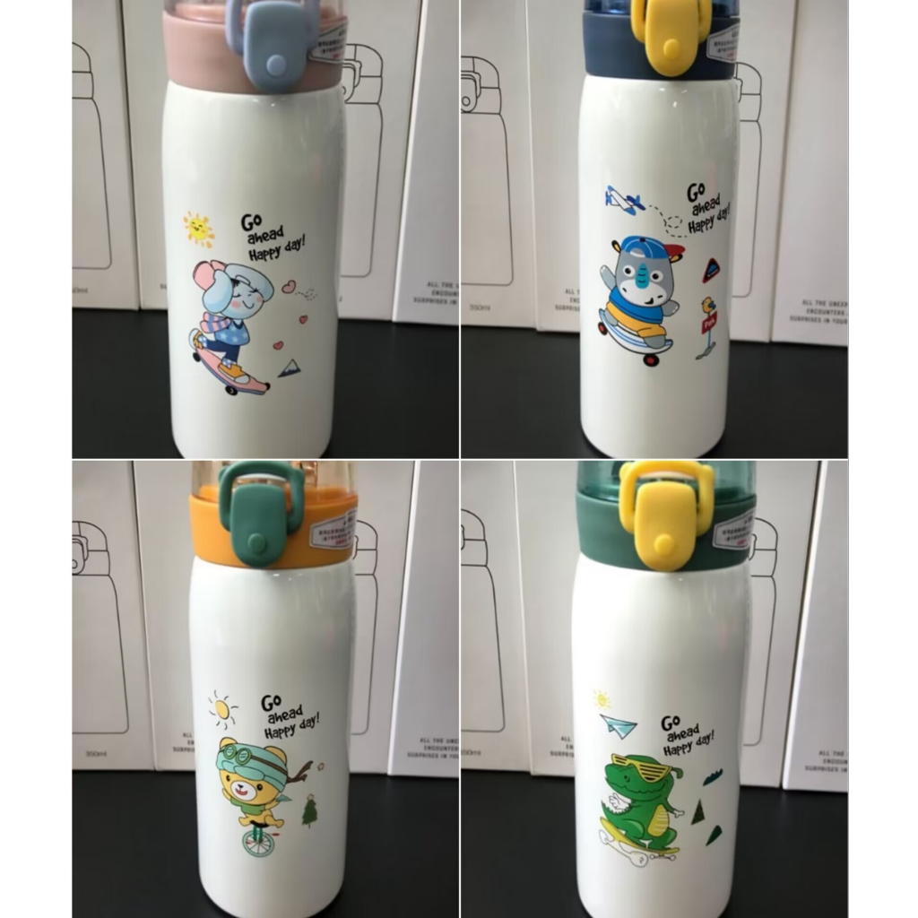 GARRAFA TÉRMICA INFANTIL COM CANUDO 380ML GOMA BUBA ( Garrafa Inox, Garrafinha Infantil, Garrafa ...