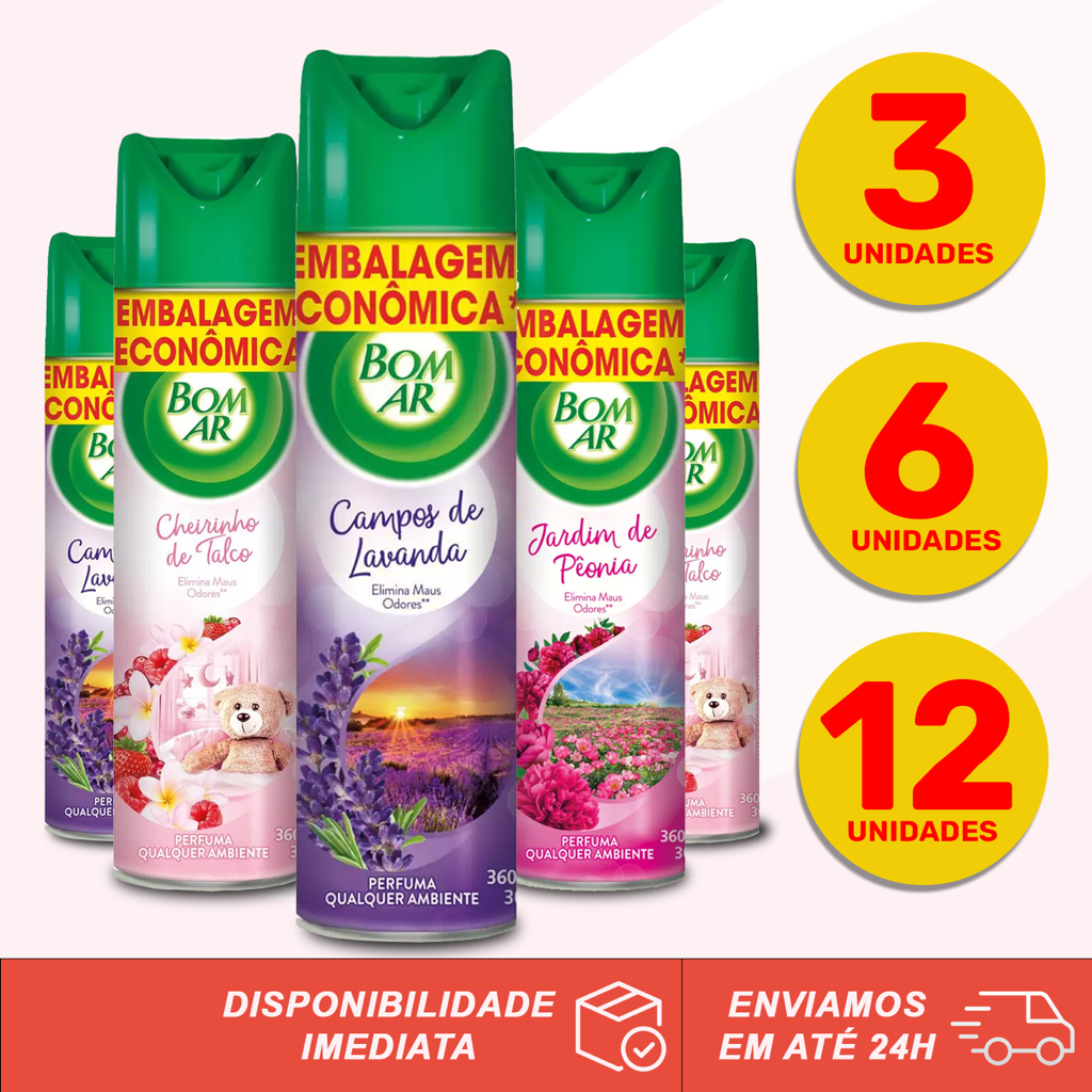 KIT PROMOCIONAL Bom Ar Spray Air Wick Original Aromatizante Ambientes ...