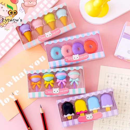 Borrachas Escolar divertidas fofas ( kit c/4) escolha a sua | Shopee Brasil