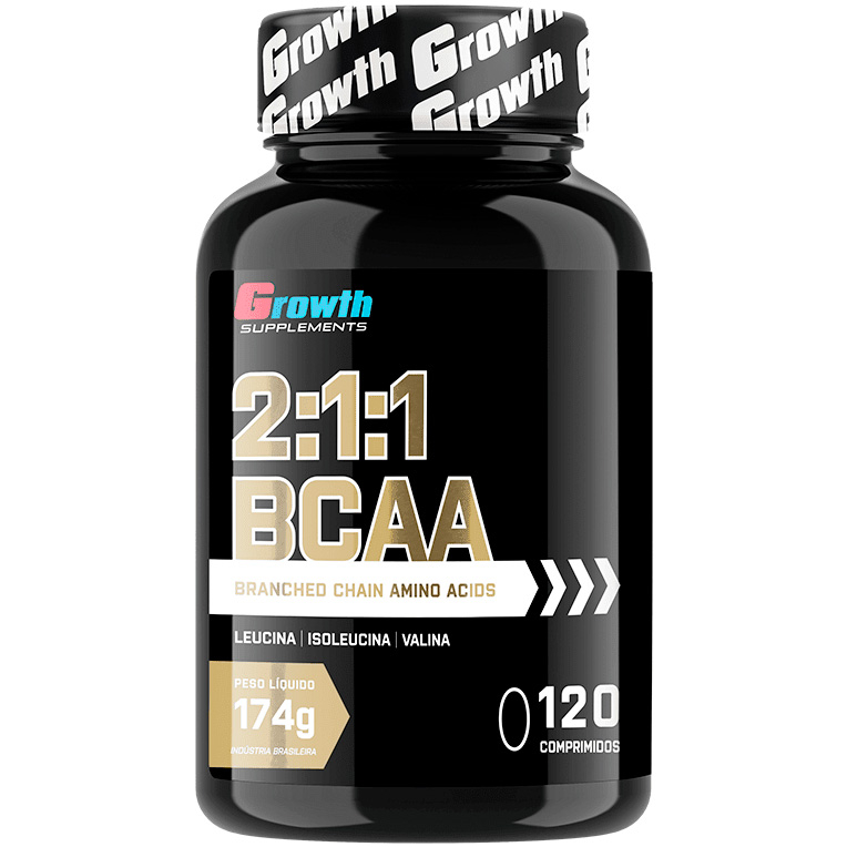 BCAA 2:1:1 - Pote 120 Comprimidos - Growth Supplements | Shopee Brasil