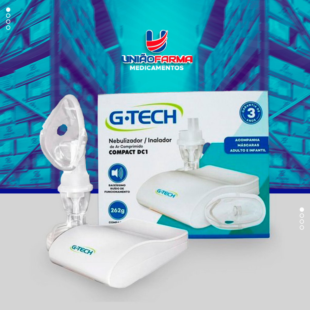 Nebulizador Inalador de Ar Comprimido G-Tech modelo Compacto DC1 ...