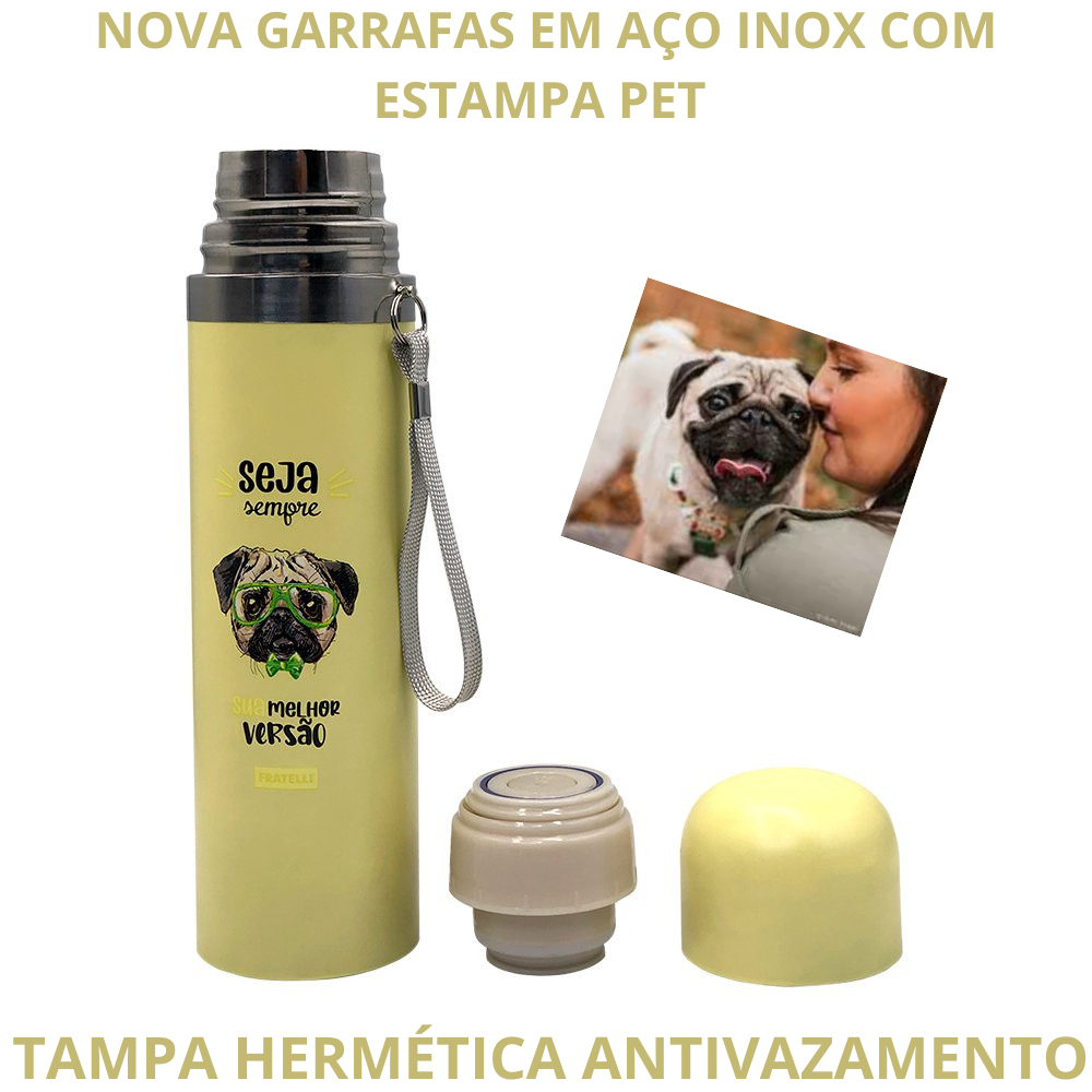 Garrafa Color Estampa Pet Inox 480ml Personalizada Squeeze | Shopee Brasil
