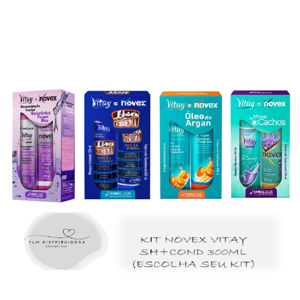 Kit Novex Vitay Shampoo 300ml + Condicionador 200ml (Escolha seu Kit ...