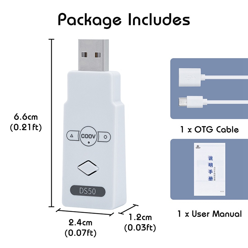 Controlador Coov DS50 Pro Para PS5 PS4/Nintend Switch/PC Adaptador ...