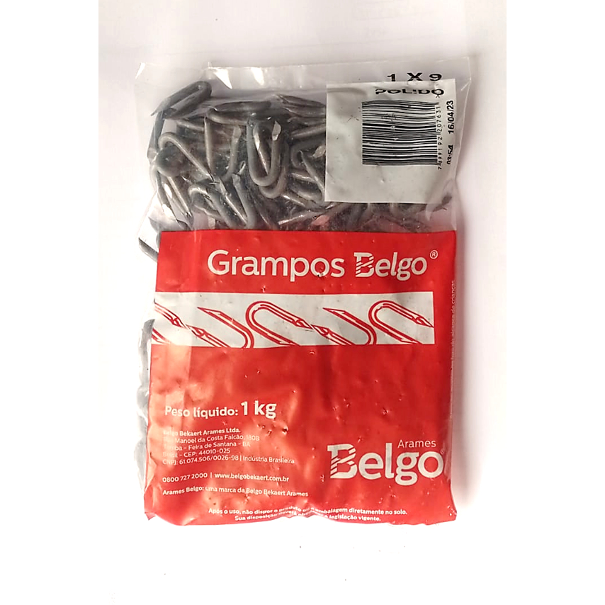 Grampo 1x9 Polido Cerca 1kg - Belgo | Shopee Brasil