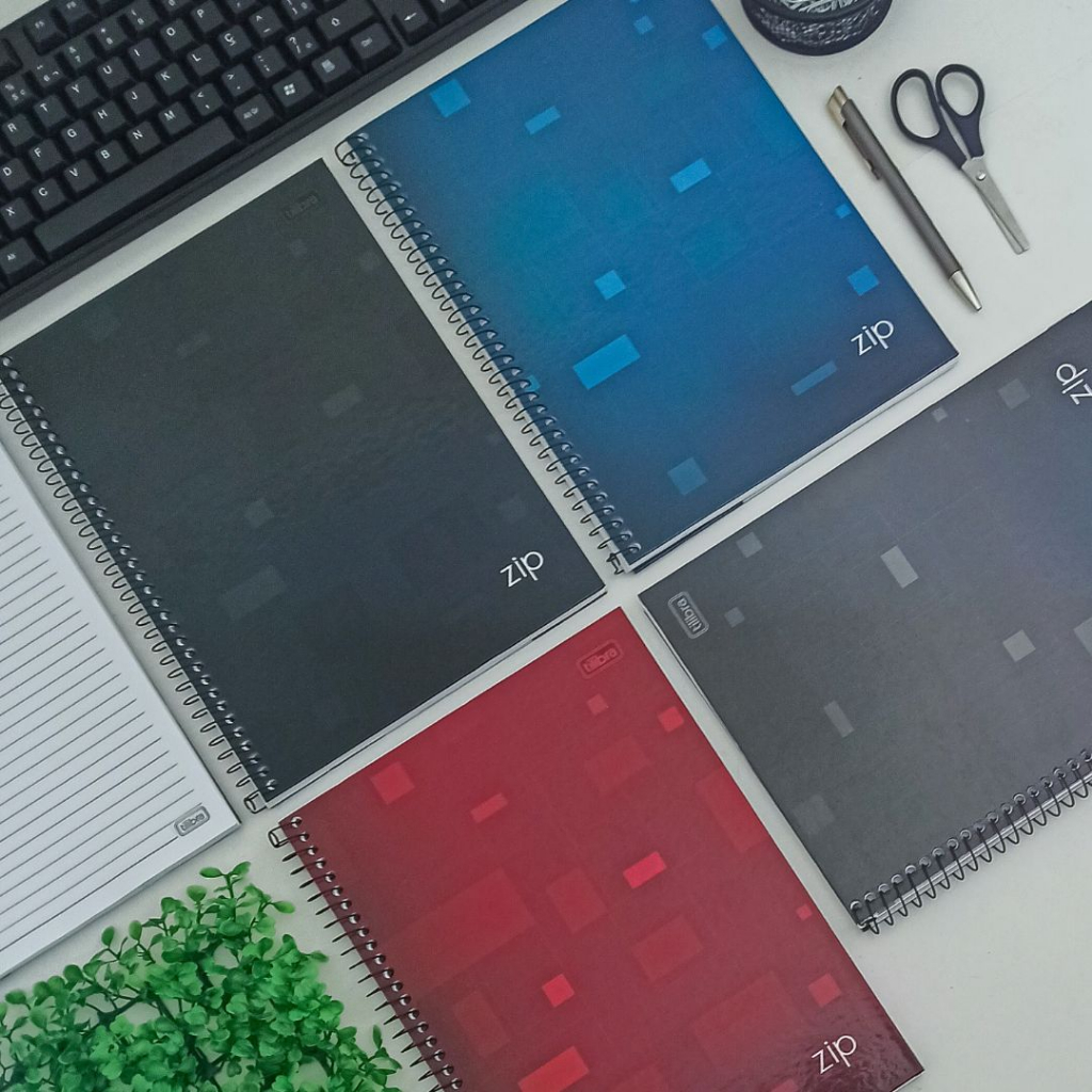 Caderno Universitário ZIP 10 Matérias 160 Folhas 20 x 27,5 cm (Azul ...