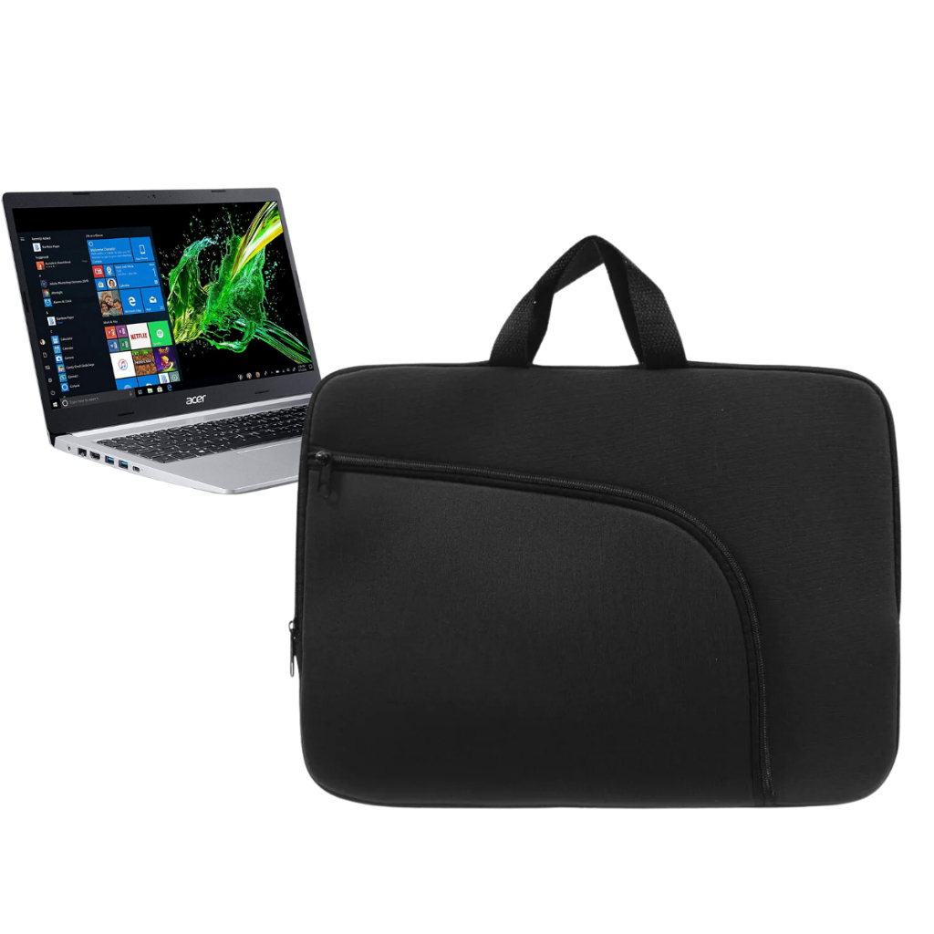 Capa Case com Bolso para Notebook 15,6 polegadas Luva Preto | Shopee Brasil
