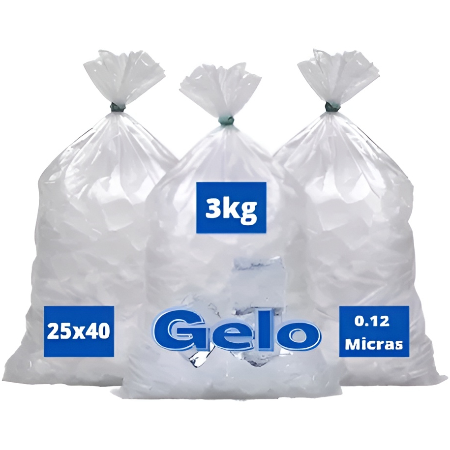 100 Saco Para Gelo 25x40 3kg Reforçado 0,12 Micras Liso | Shopee Brasil