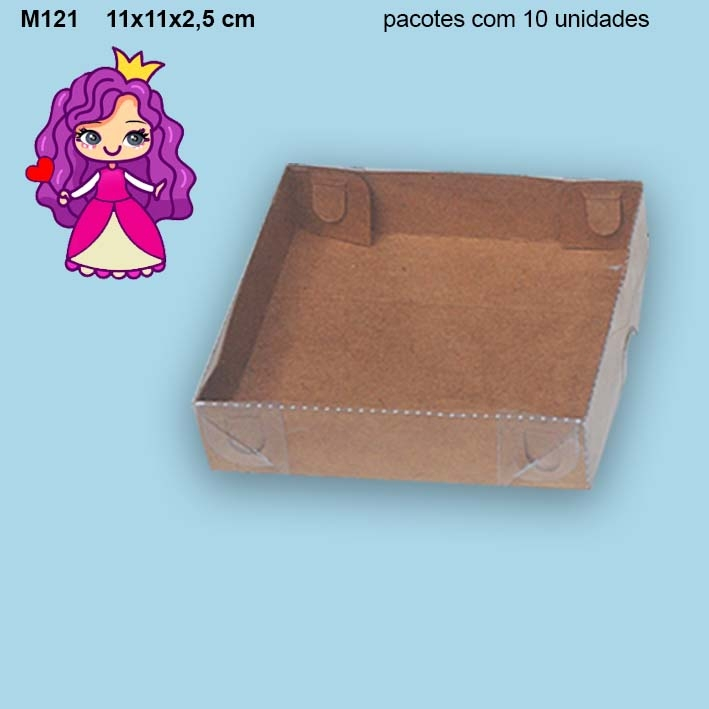Embalagem M121 com Tampa em PVC Crystal virgem e Fundo em papel Kraft ...