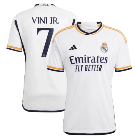 Camiseta Real Madrid Branco Camisa 7 Vini Jr 2023 Masculina Futebol Europa | Shopee Brasil