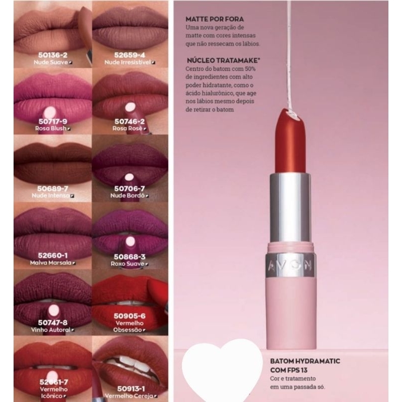 Avon Batom Matte Hydramatic Original 3,6g | Shopee Brasil