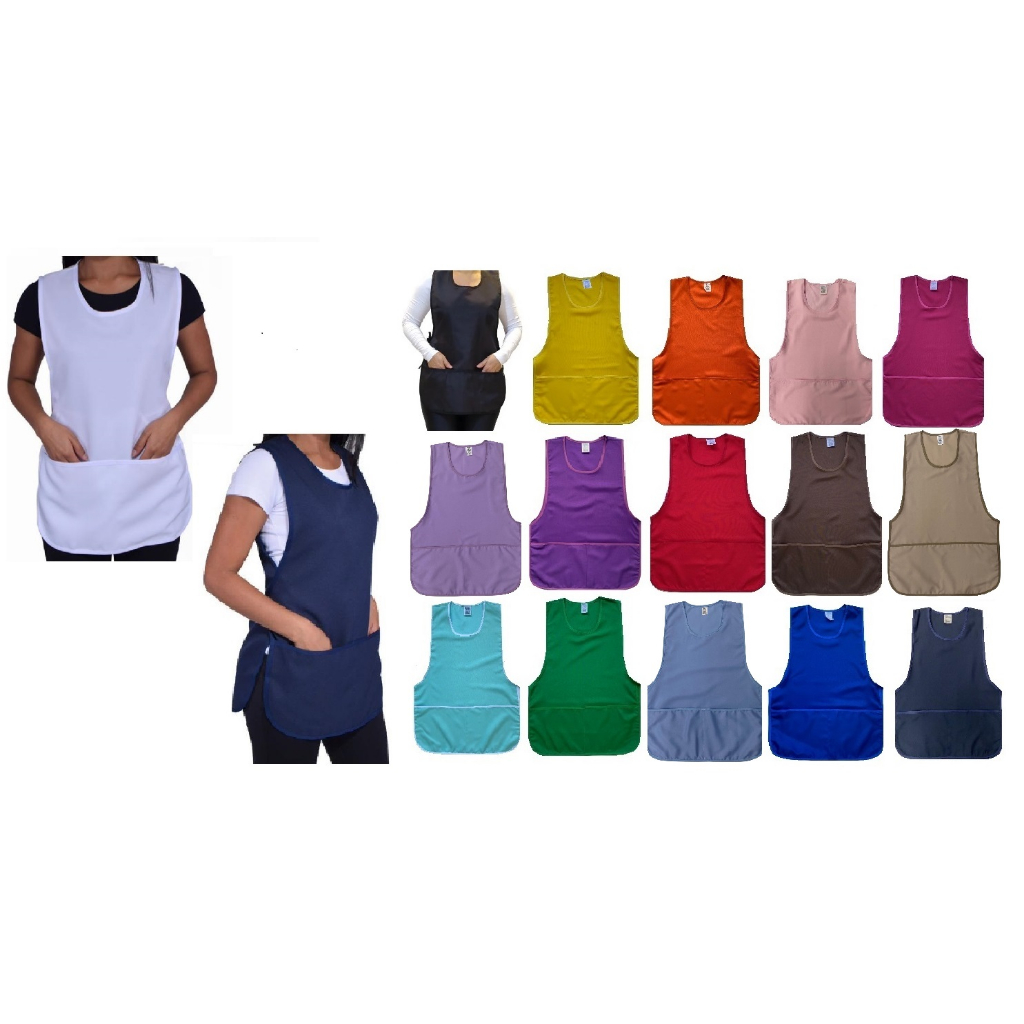 Avental Bata Jaleco Uniforme Feminino - Escolha a COR | Shopee Brasil