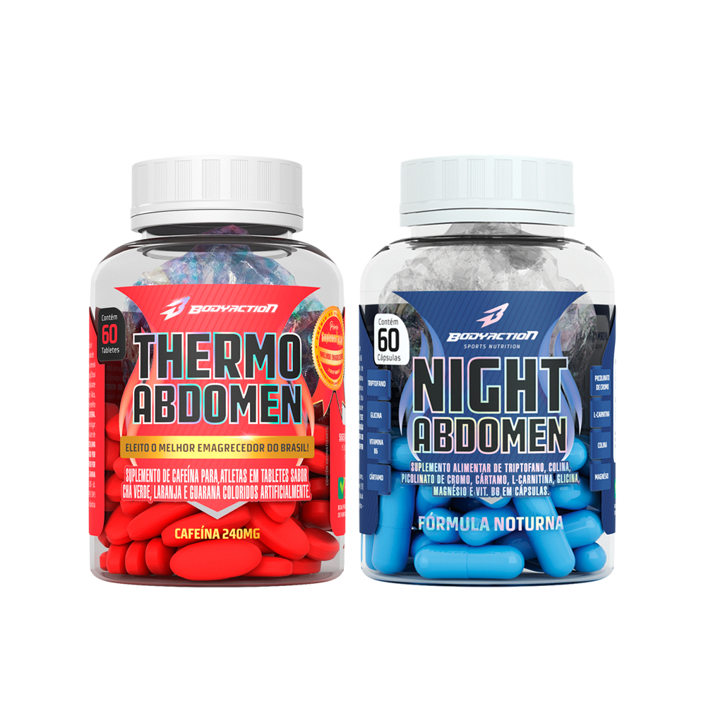 Termogênico Thermo Abdomen 60 Tabletes + Night Abdomen 60 Cápsulas ...