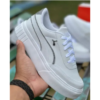 Tenis Puma Plataforma 2cm Feminino Stack Leather Mayze Menina Glitter ...