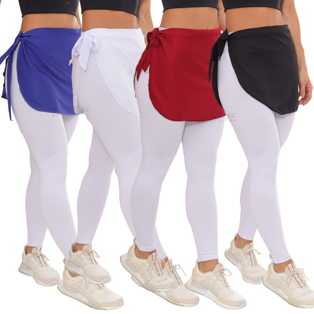 Kit 4 Tampa Bumbum para Legging Academia Fitness Estilo Saia Feminina ...