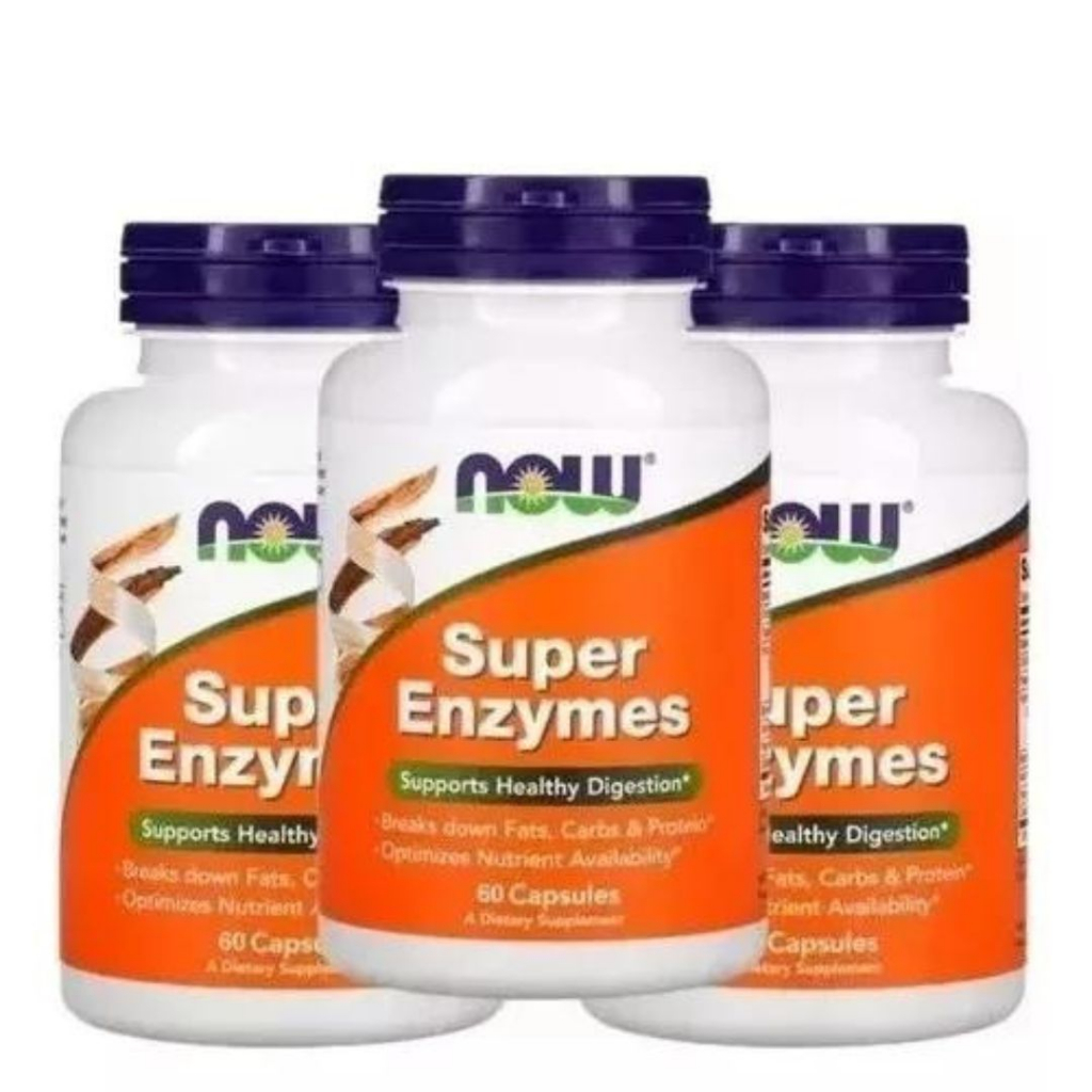 kit C/3 Super Enzyme Enzimas Digestivas 60 Caps - Now Foods | Shopee Brasil