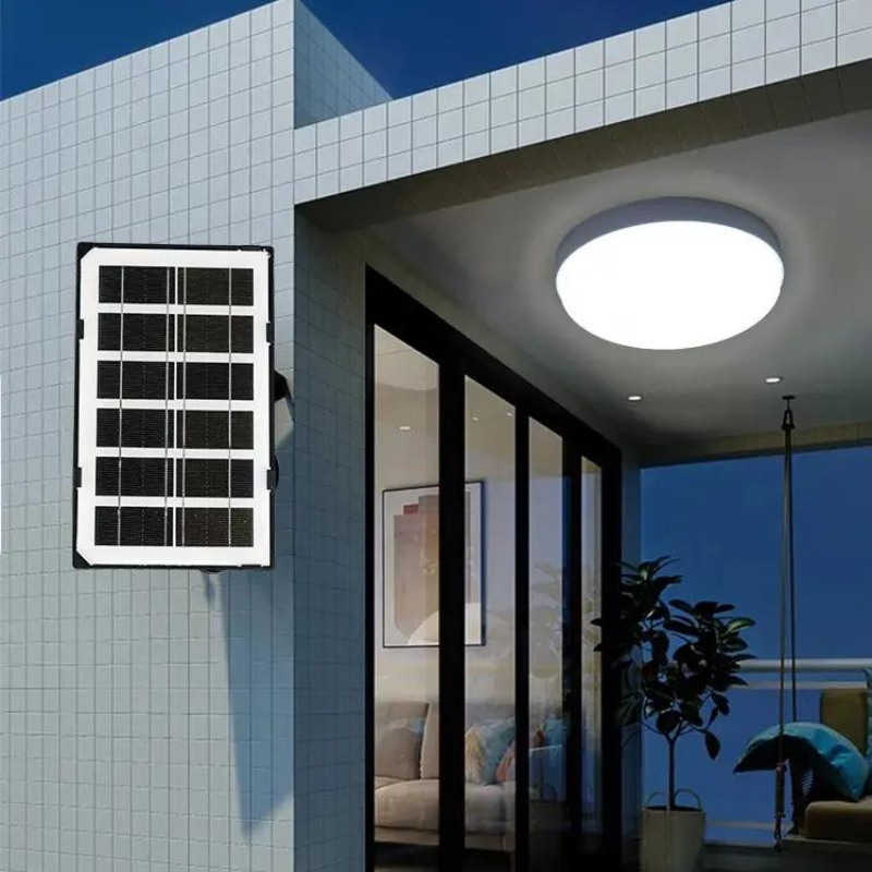 Lâmpada Luz De Teto Solar Luminária 36w + Placa Solar Para Área Externa ...