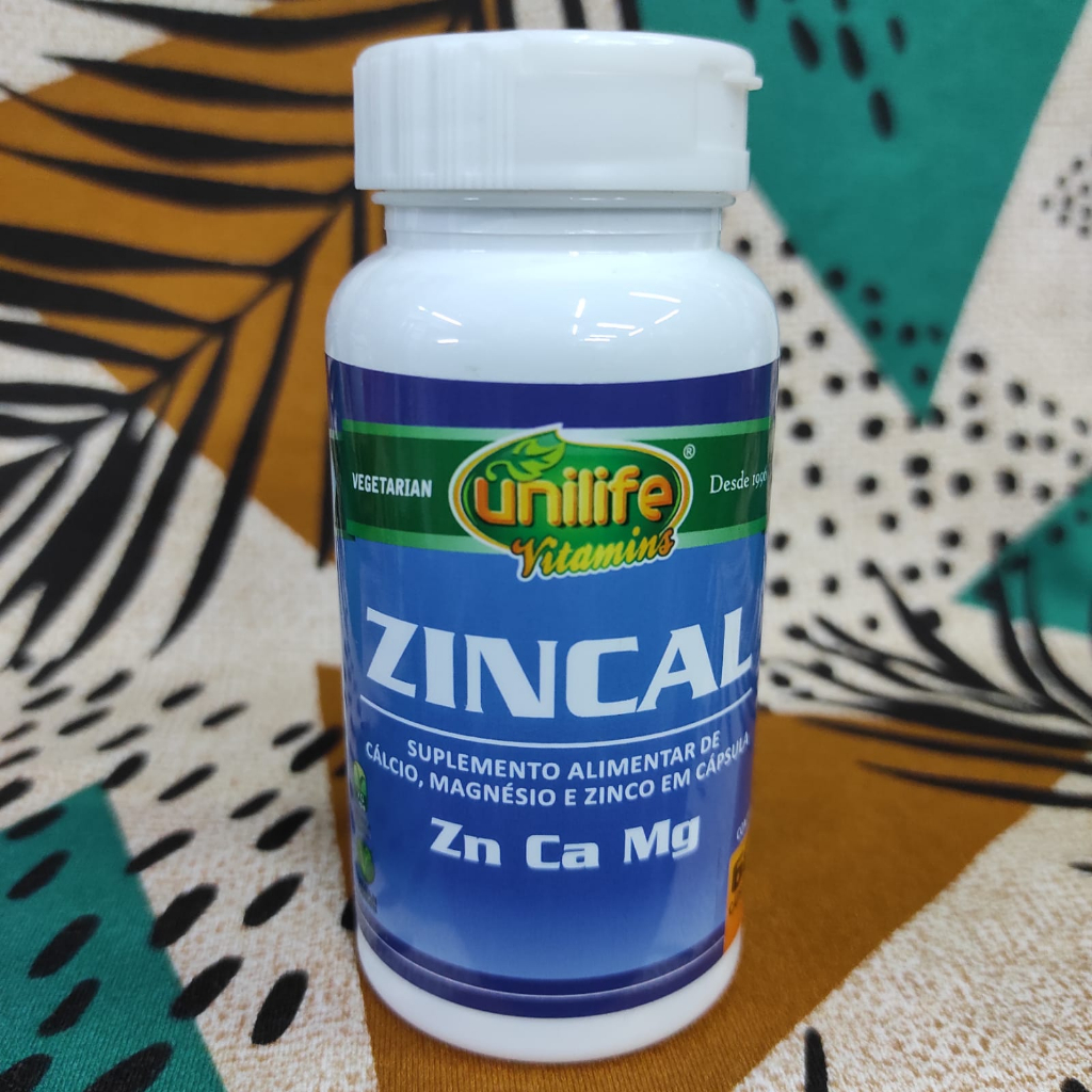 ZINCAL 60 cápsulas (Unilife) UNIDADE (Cálcio, Magnésio e Zinco ...