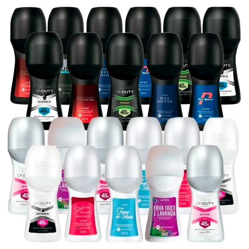 Kit 10 Desodorantes Rollon Roll on Roll-on Antitranspirante MASCULINO E ...