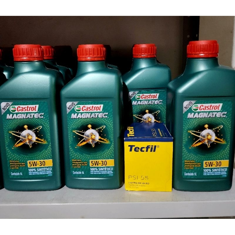kit 04 lts Óleo 5w30 Castrol Magnatec API SP + Filtro PSL55 | Shopee Brasil