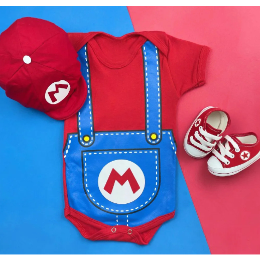 Body mesversário bebê menino Mario | Shopee Brasil