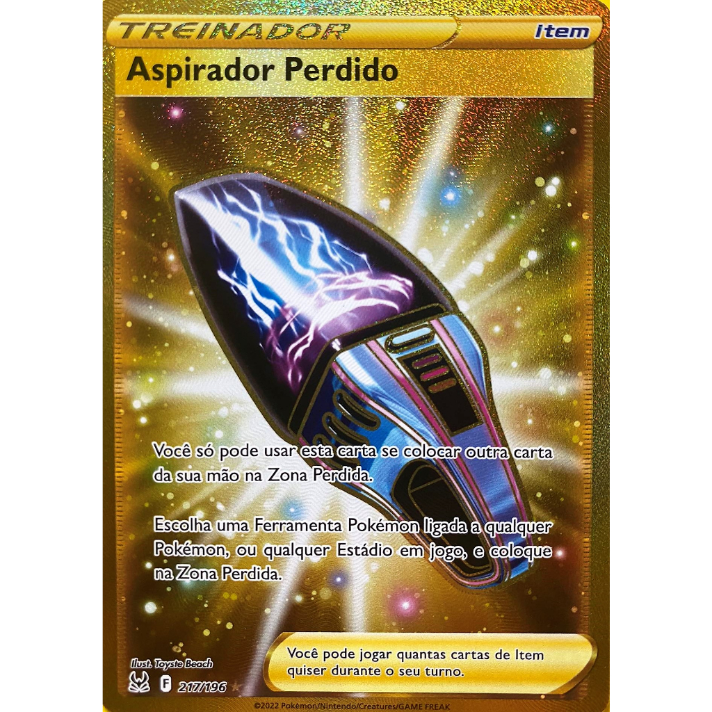 Carta Treinador Aspirador Perdido Gold Coleção Origem Perdida Pokemon ...