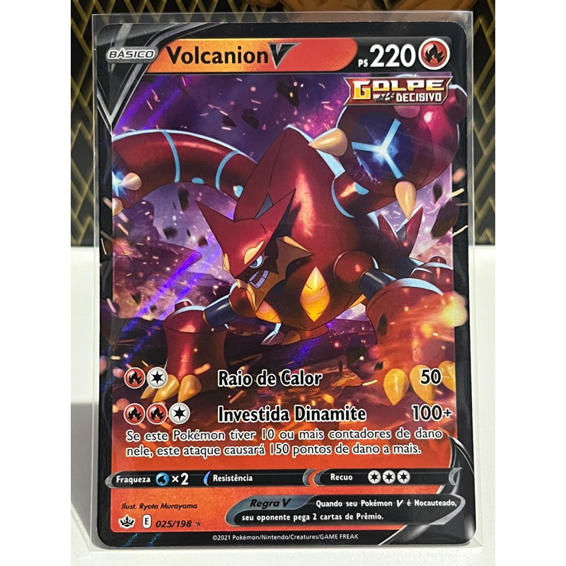 Carta Pokémon Volcanion V Ultra Rara Copag Shopee Brasil