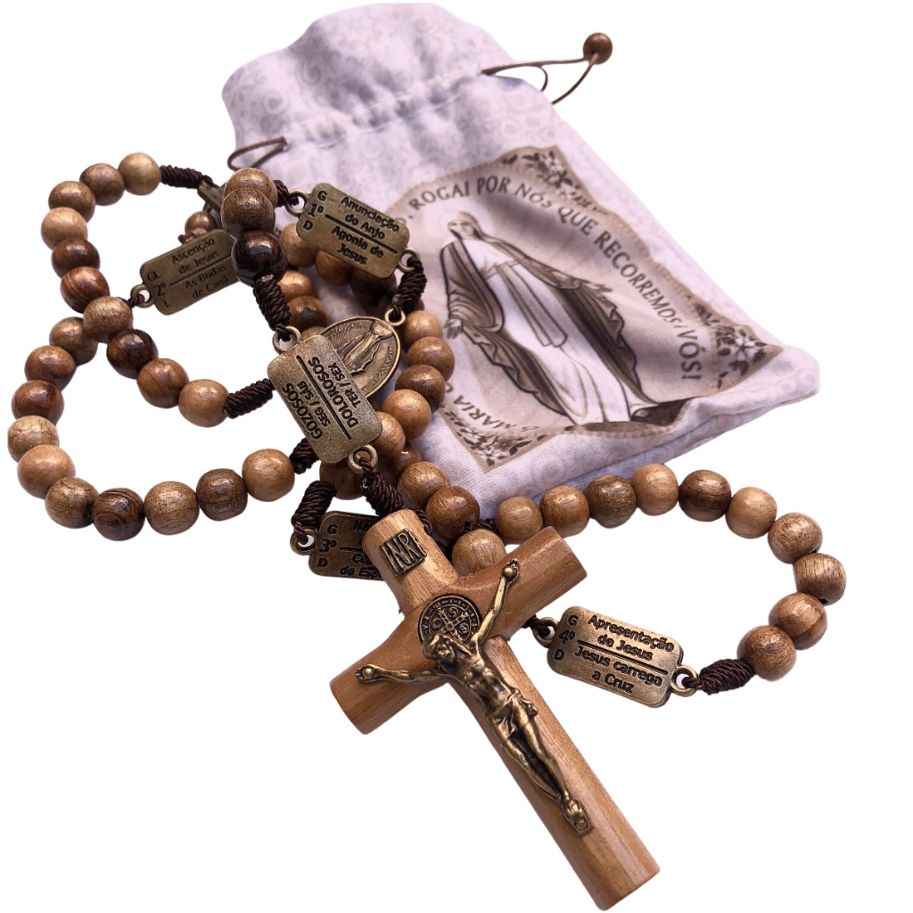 Terço Católico Mistérios Rosário Nossa Senhora das Graças São Bento ...