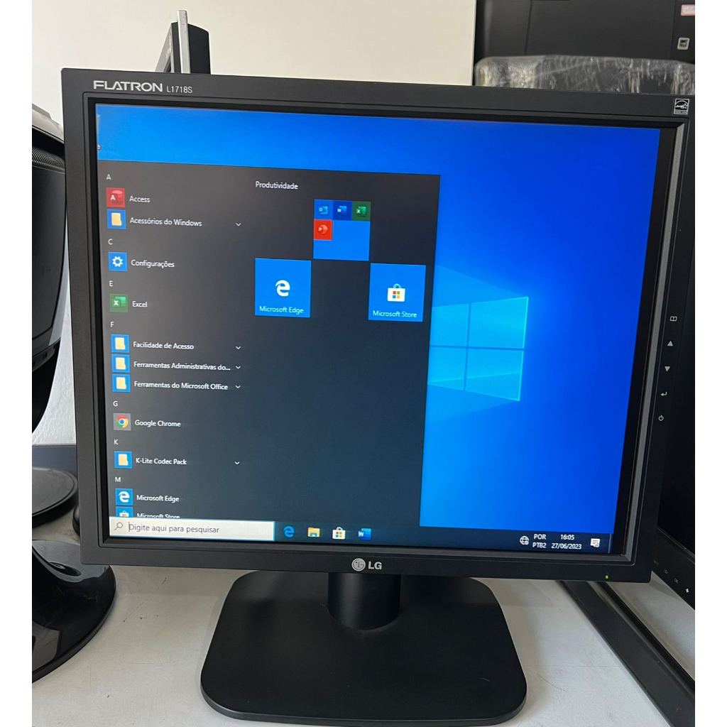 MONITOR LG FLATRON L1718S --17' POLEGADAS - COM CABOS INCLUSOS | Shopee ...