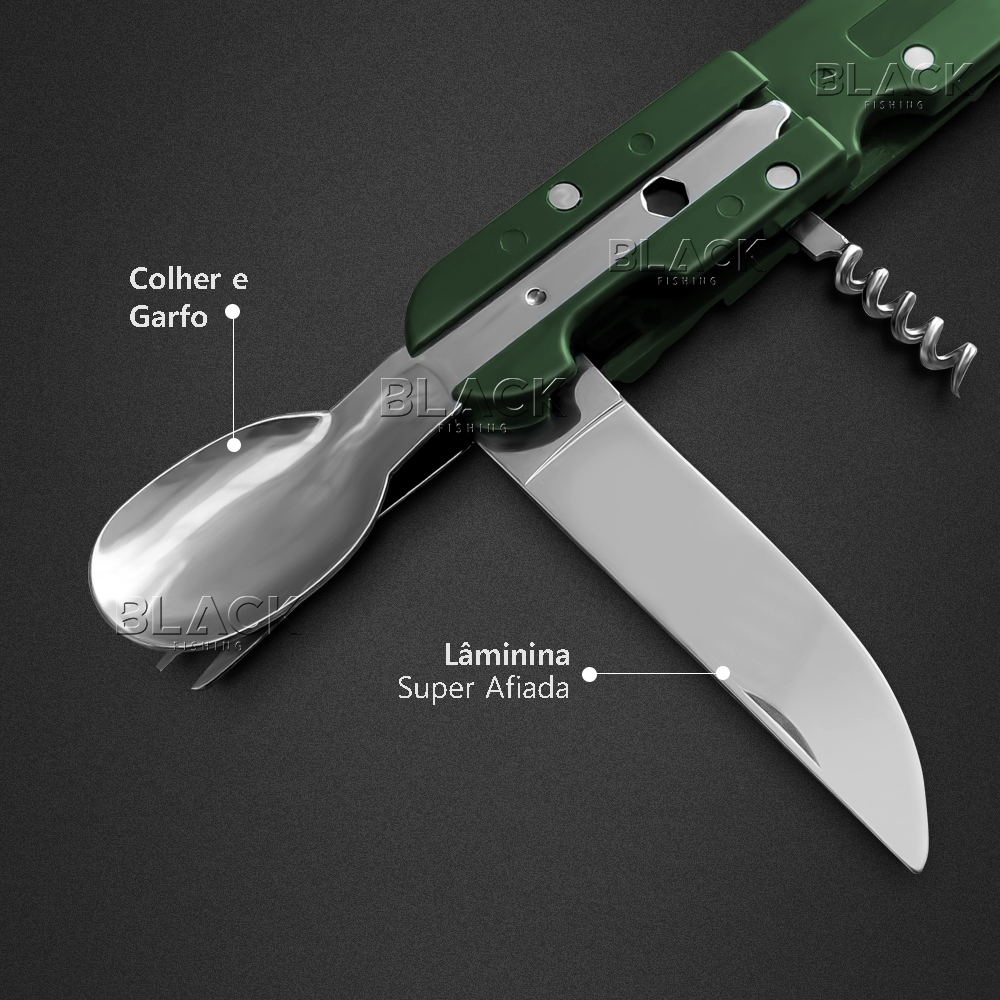 Canivete Ntk Multifuncional Timber Amazonas Inox Garfo/Canivete/Colher ...