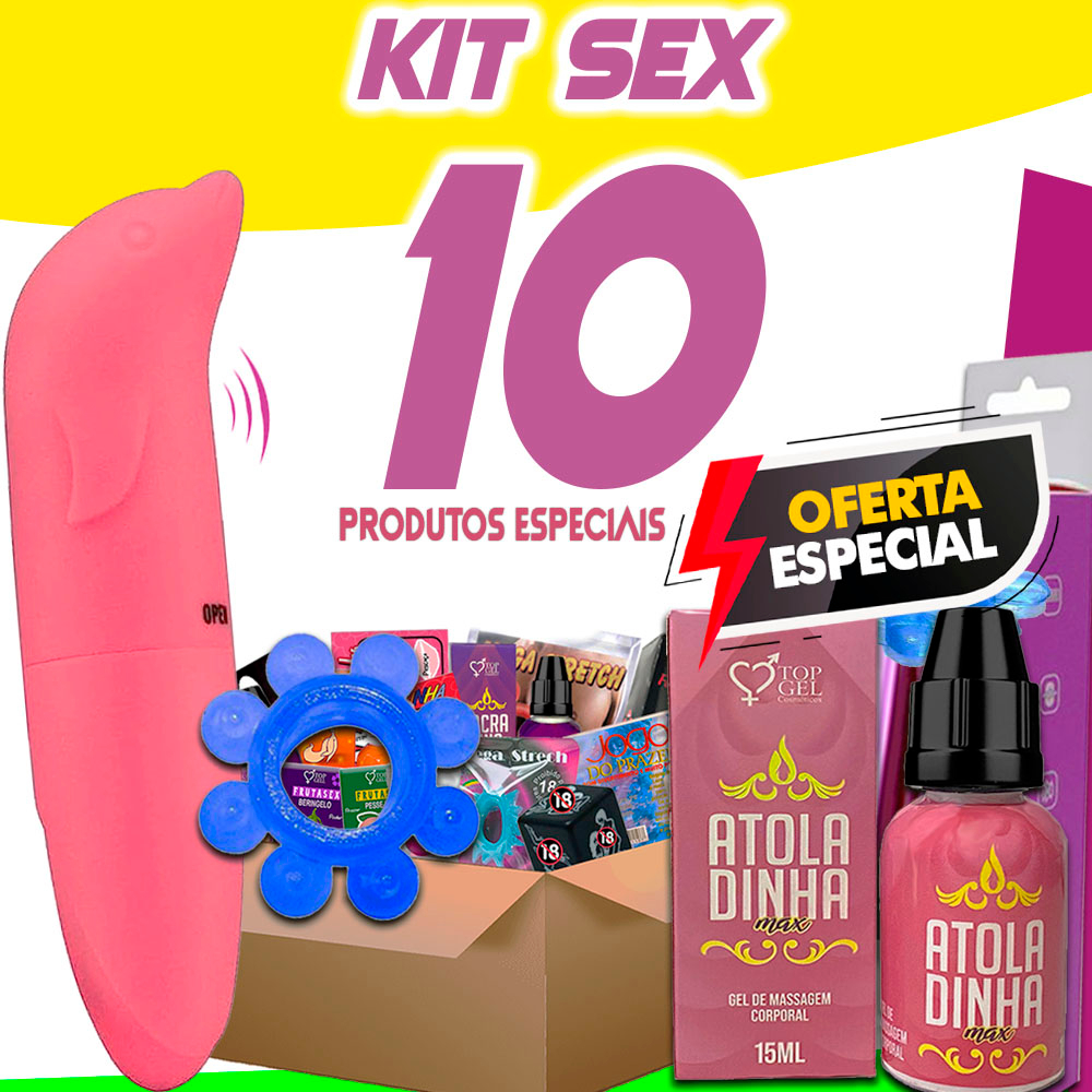 Kit Sex Shop 10 Produtos Eróticos Vibrador Golfinho Sexy Shop Feminino