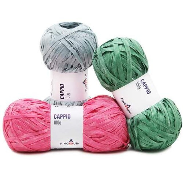 Fio/Linha Pingouin Cappio 100g (Fio fita tipo rafia para linha ...