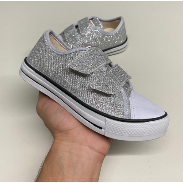 Tenis All star Infantil Velcro Branco UNISSEX | Shopee Brasil