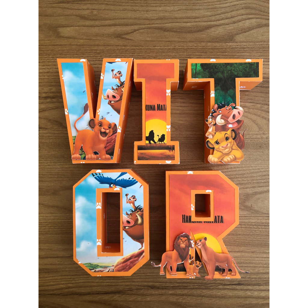 Letra 3D Tema REI LEÃO. Elaboramos em qualquer tema | Shopee Brasil