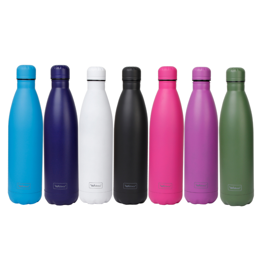 Garrafa Térmica Inox Colorida 100% Vedada 750ml Academia - Escolha Sua ...