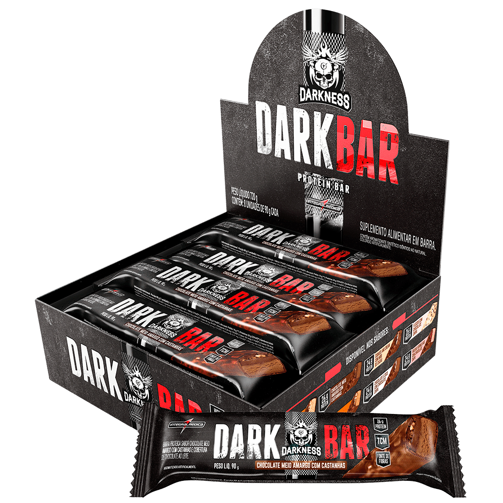Dark Bar Darkness Caixa 8 Unidades - Barra Proteica 90g | Shopee Brasil
