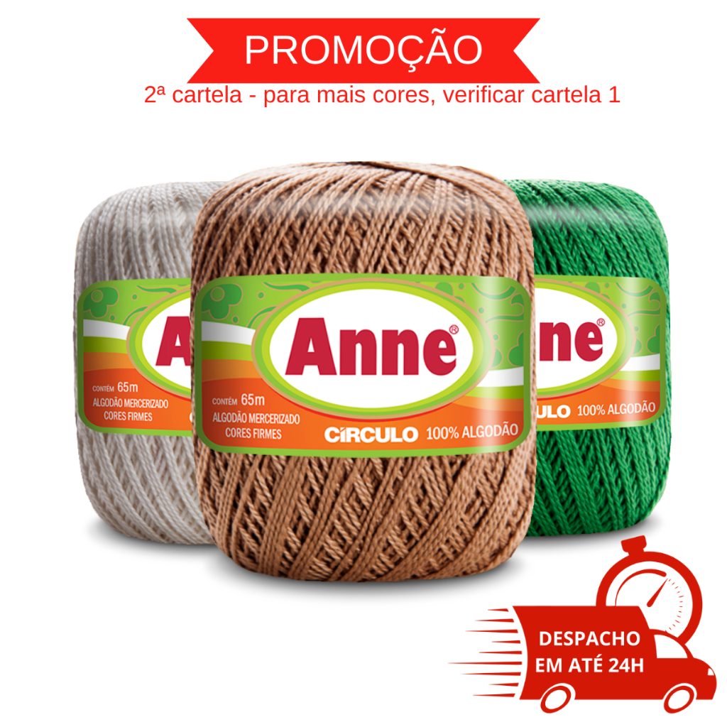 Linha Anne Circulo 65 Metros - 2ª Cartela Cores | Shopee Brasil
