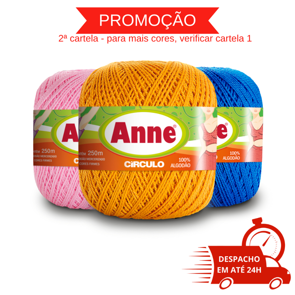 Linha Anne Circulo 250 Metros - 2ª Cartela Cores | Shopee Brasil