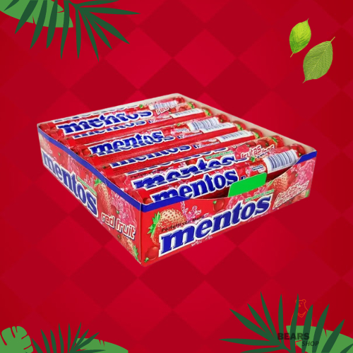 Display Com 16 Unidades Mentos Stick Frutas Vermelhas - 37,5g | Shopee ...