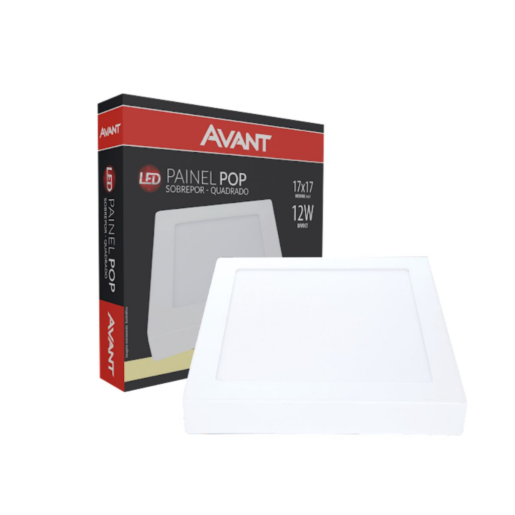 Painel POP led sobrepor Quadrado 17x17 BR4000K 12W | Shopee Brasil